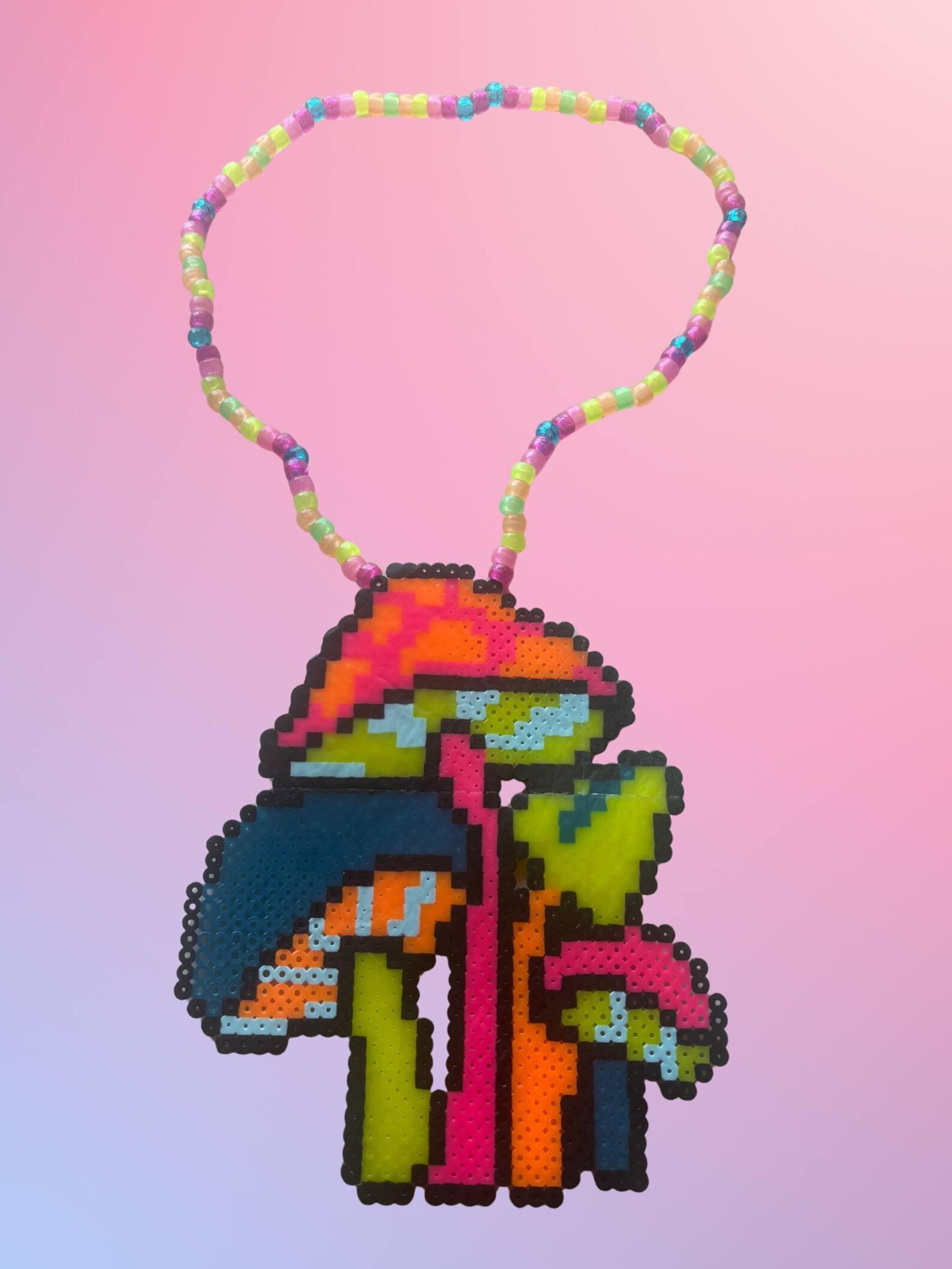 Neon Mushroom Perler / Rave Accessories / Festival Accessories / Perler ...