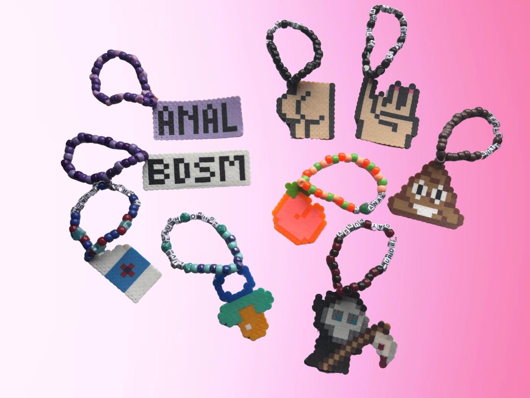 Random Rated R Perler Kandi / Perler Bracelets / Rave Kandi / Festival ...