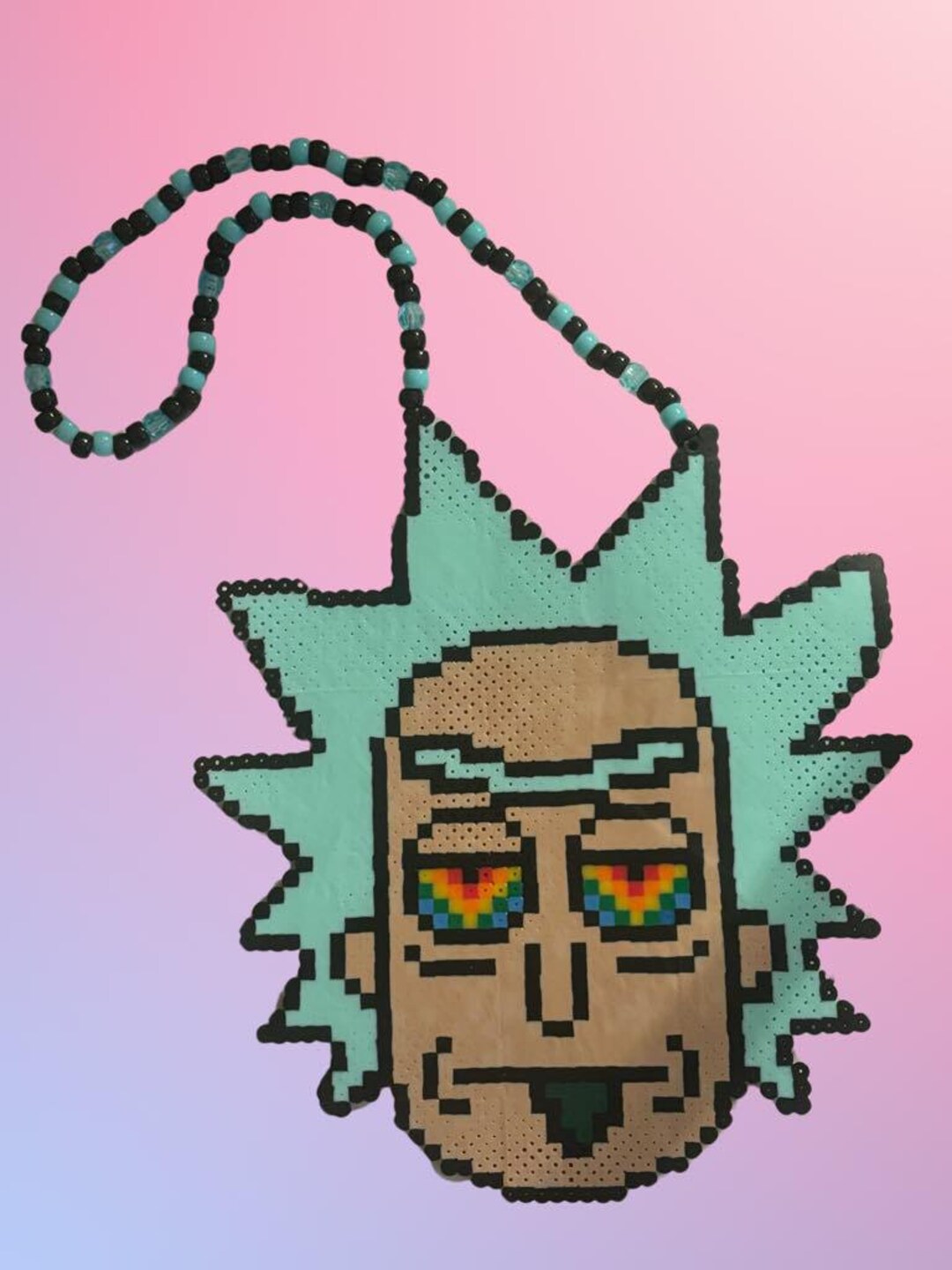 Trippy Rick Perler / Rave Accessories / Festival Accessories / Perler ...