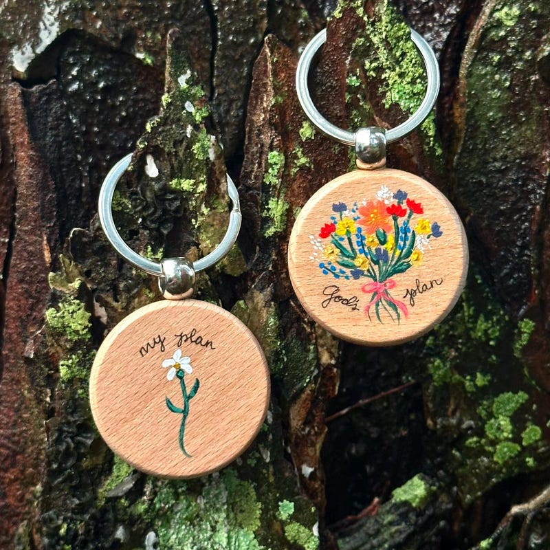 Painted Keychain Flower - Etsy