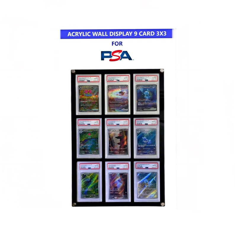 PSA/CGC Graded Card Premium Acrylic Display Case for : 9 Card Capacity ...