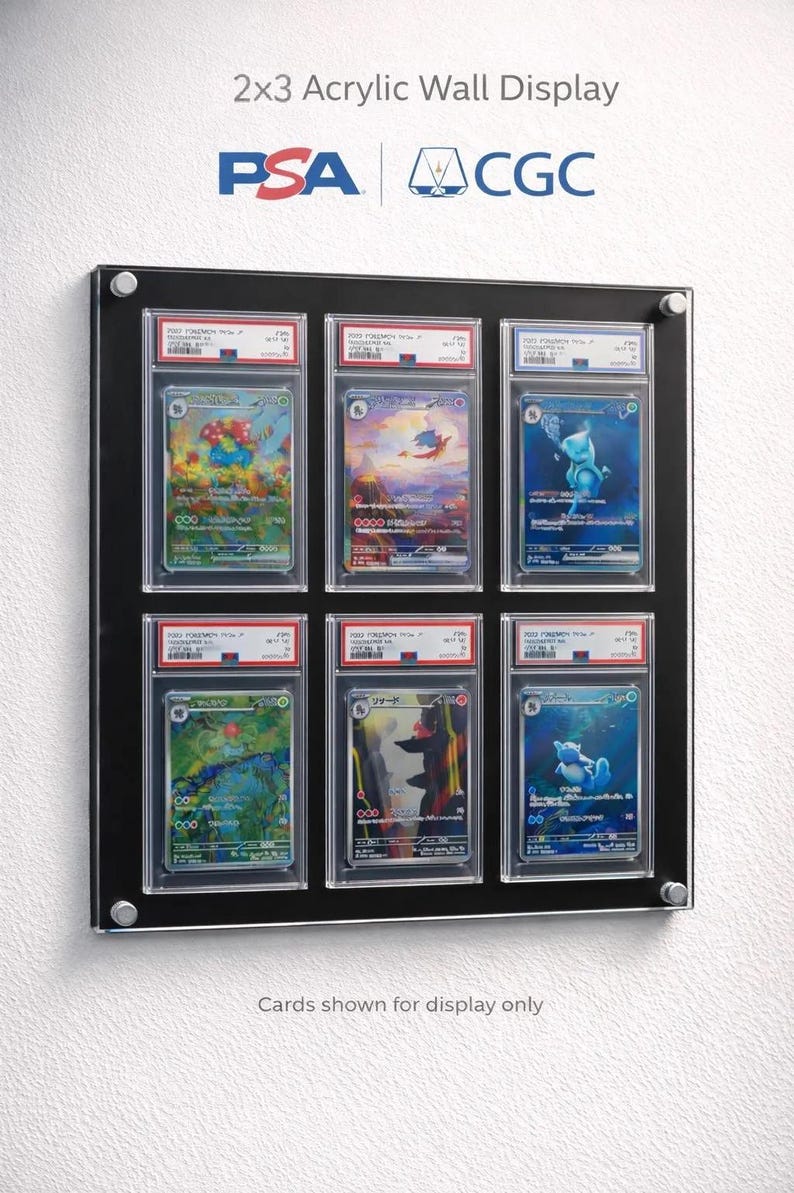 PSA/CGC Graded Card Premium Acrylic Display Case For: 9/6/3 Card ...