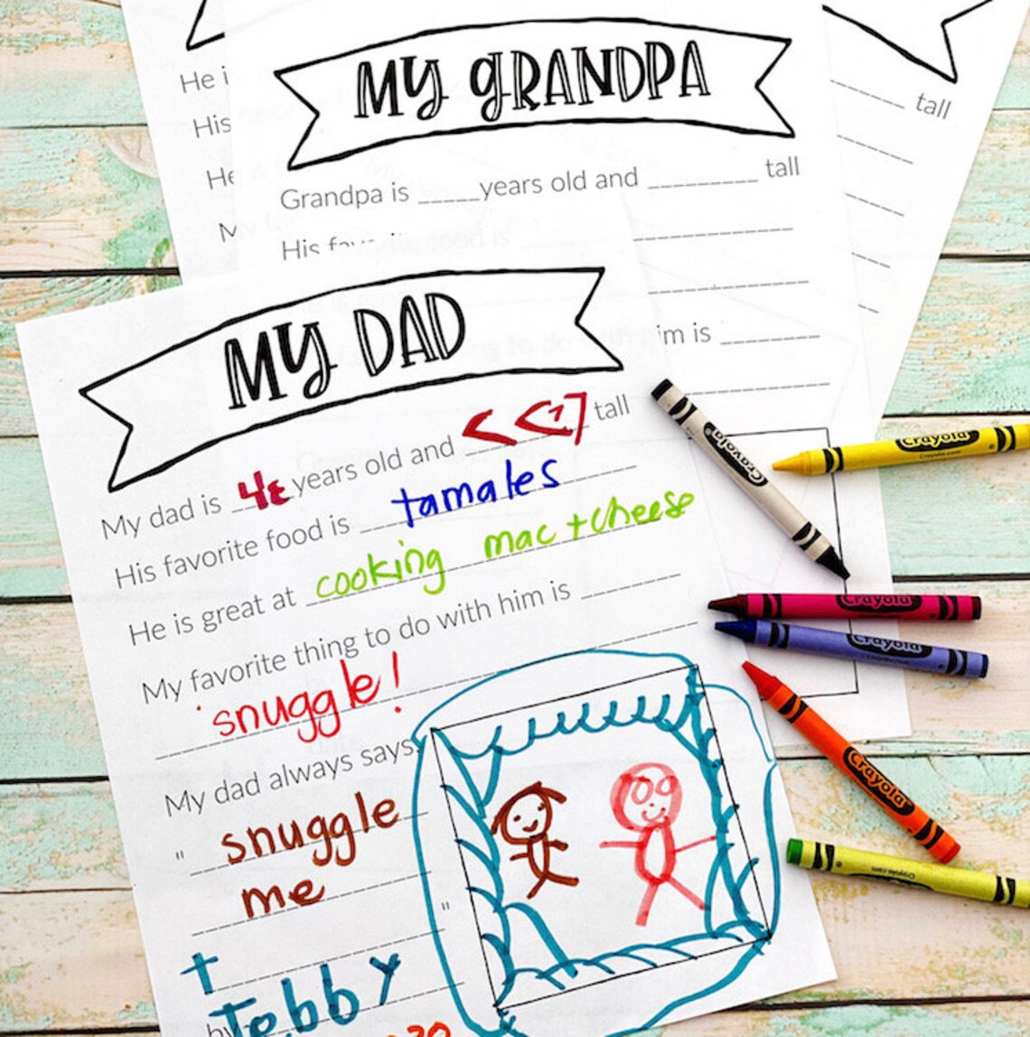 Father's Day Questionnaire My Dad My Grandpa My Papa - Etsy