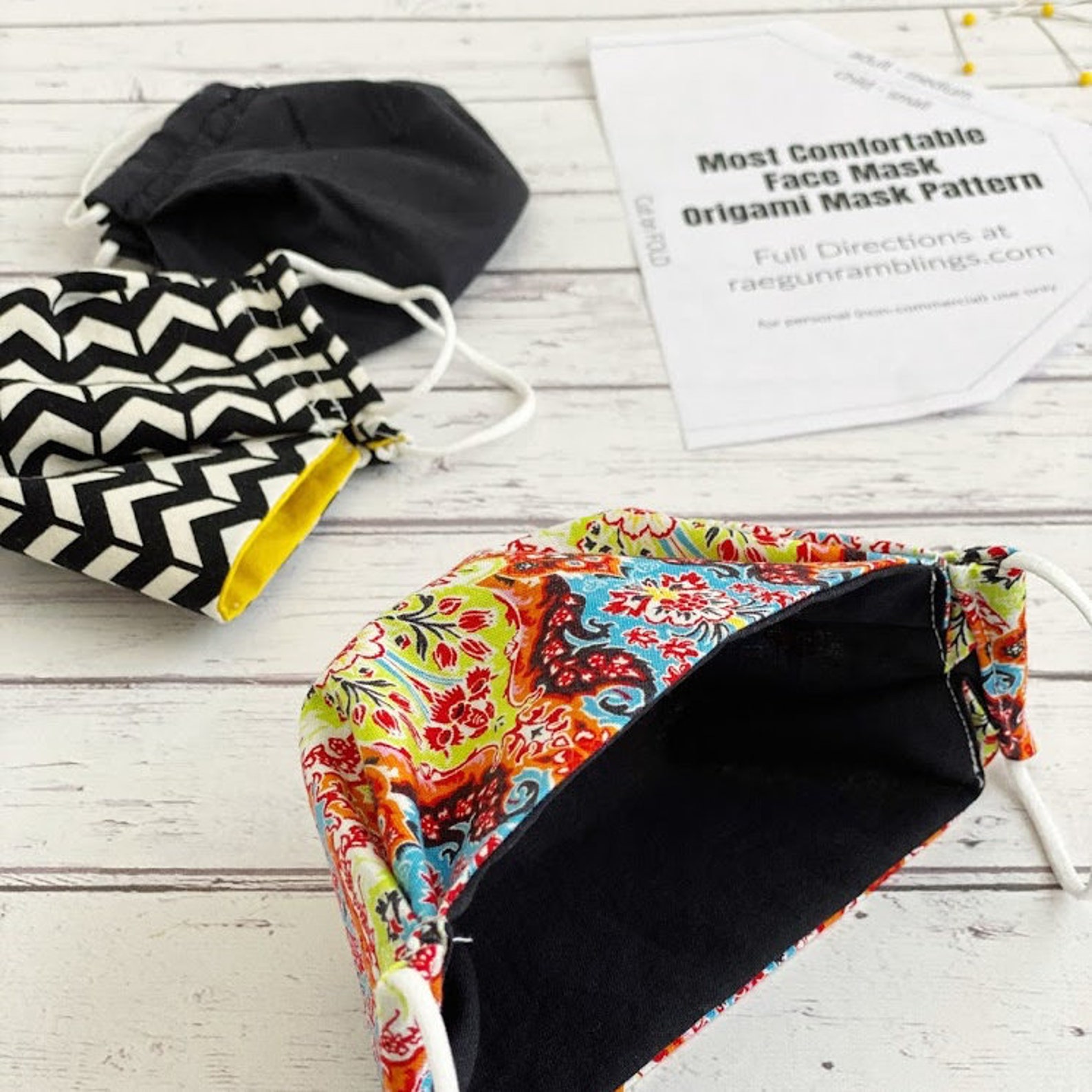 Origami Mask 3D Face Mask Sewing Pattern - DIGITAL DOWNLOAD - Etsy