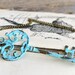 Aqua Sky Blue Skeleton Key Necklace Verdigris Patina Key - Etsy