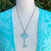 Aqua Sky Blue Skeleton Key Necklace Verdigris Patina Key - Etsy