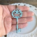 Aqua Sky Blue Skeleton Key Necklace Verdigris Patina Key - Etsy
