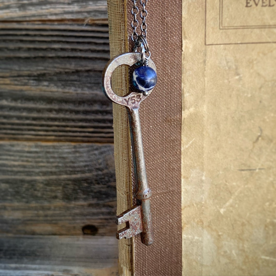 Genuine Rustic Skeleton Key Necklace Rusty Old Key Necklace - Etsy