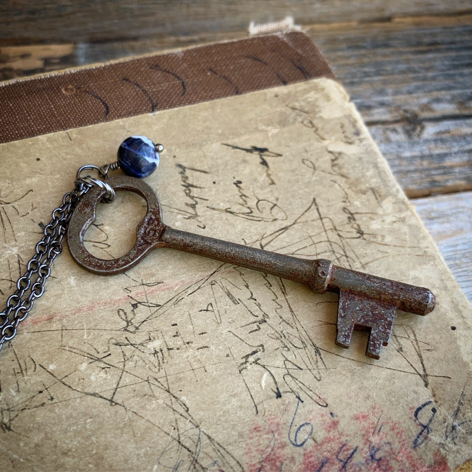 Genuine Rustic Skeleton Key Necklace Rusty Old Key Necklace - Etsy