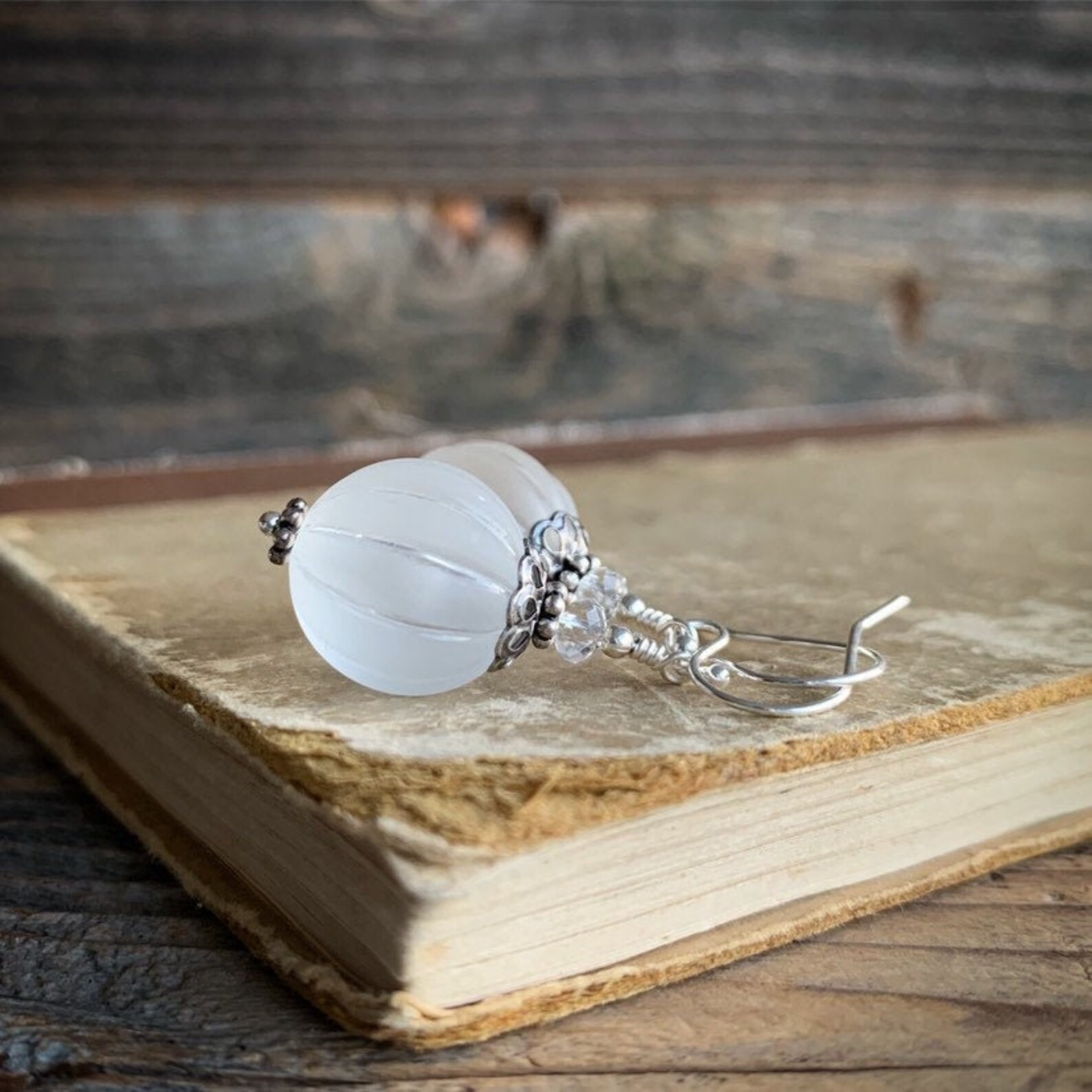 Frost Winter White Earrings, Snow Jewelry, Winter Jewelry, Ice Earrings ...