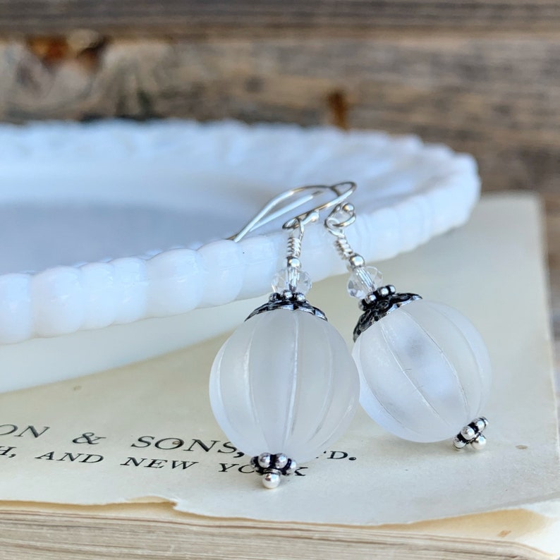Frost Winter White Earrings Snow Jewelry Winter Jewelry Ice - Etsy