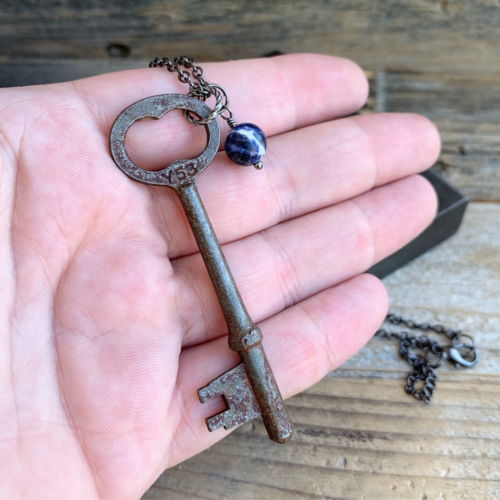 Genuine Rustic Skeleton Key necklace Rusty old key necklace | Etsy