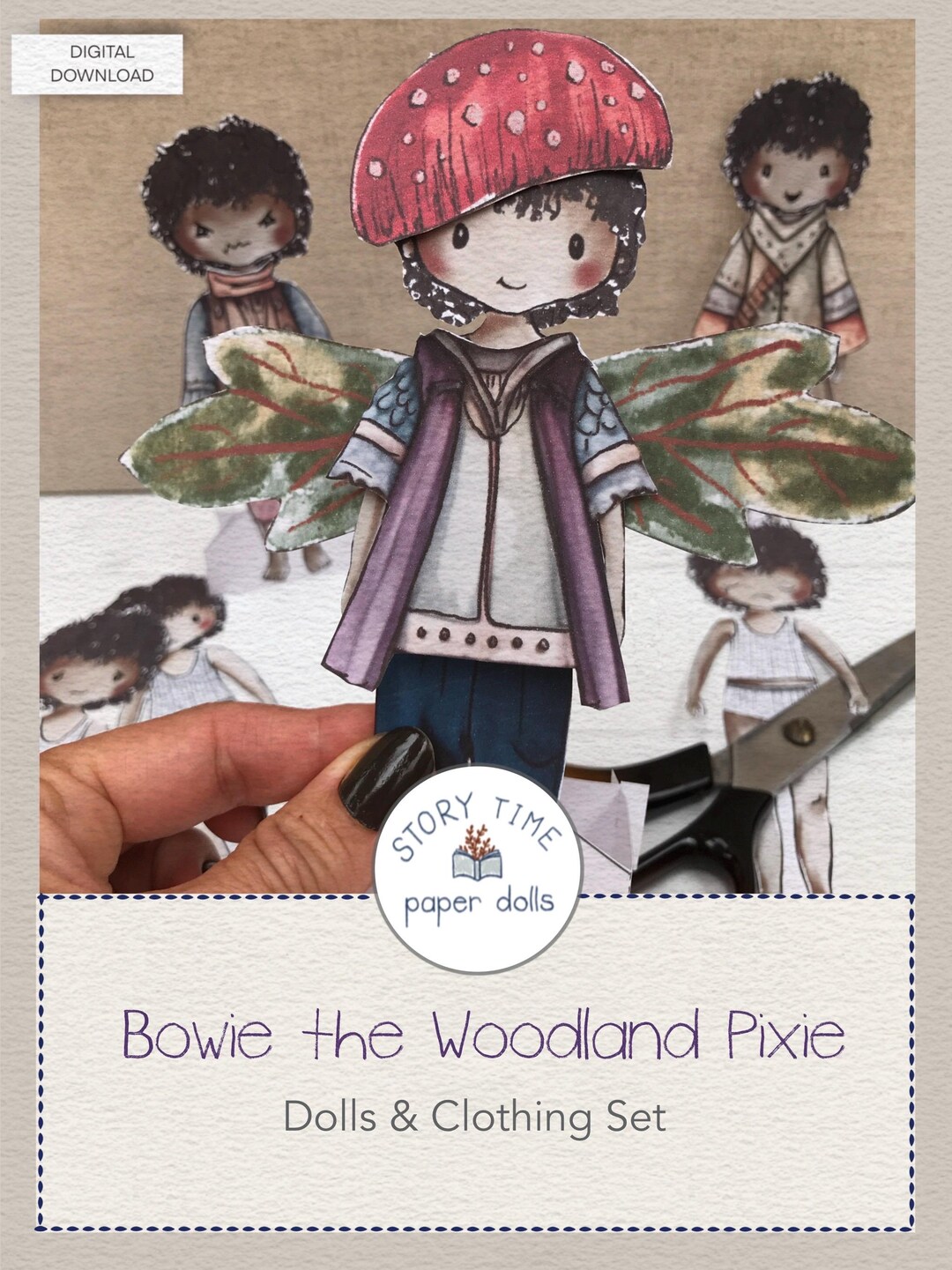 Bowie the Woodland Pixie Paper Doll Kit: DIY Kids Craft (printable) - Etsy
