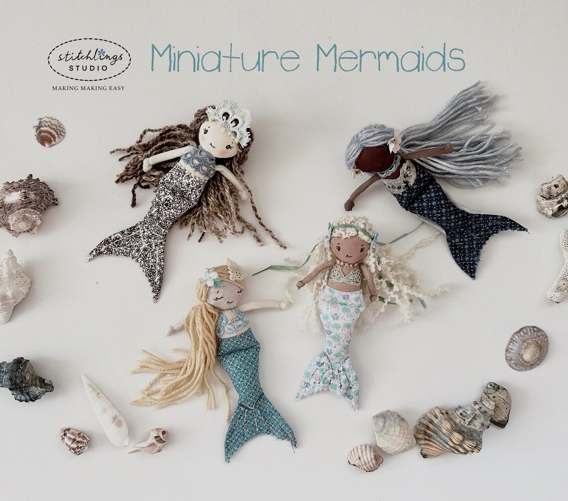 Miniature Mermaid Doll Sewing Pattern: 5.5" Dollhouse DIY (PDF Pattern ...
