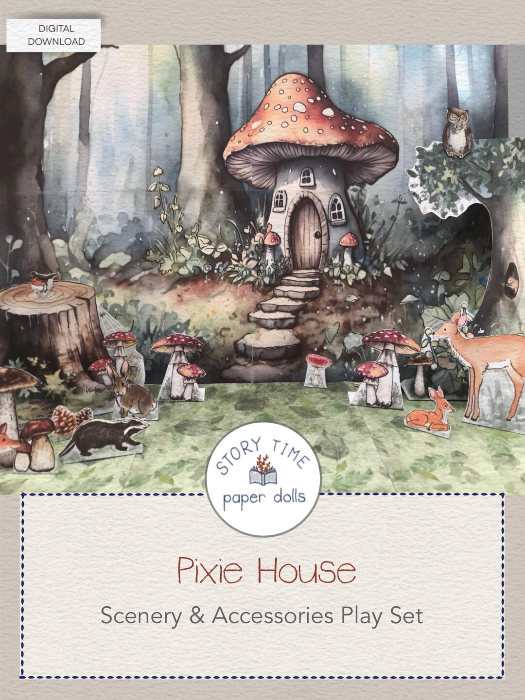Pixie House - Scenery & Accessories Kit - DIY Kids Craft, Printable ...
