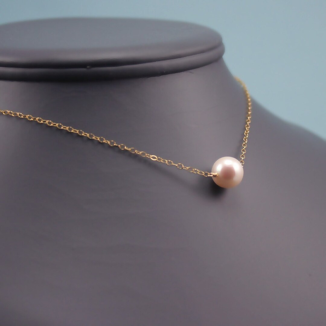 Solitaire Pearl Necklace, Single Ivory Freshwater Pearl 14k Gold Filled ...