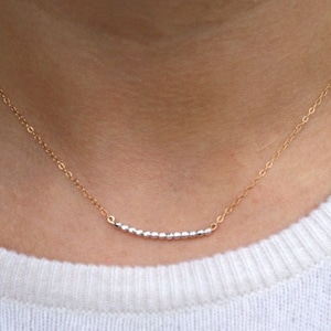 Delicate Necklace Two Tone Necklace Sterling Silver and - Etsy