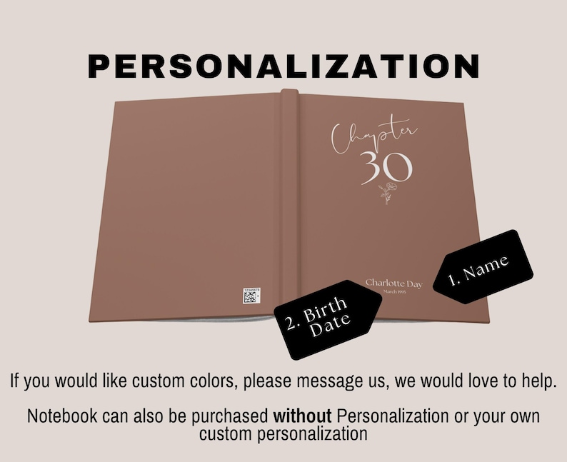 Chapter 30 Journal Personalized 30th Birthday Gift for Her, Notebook ...