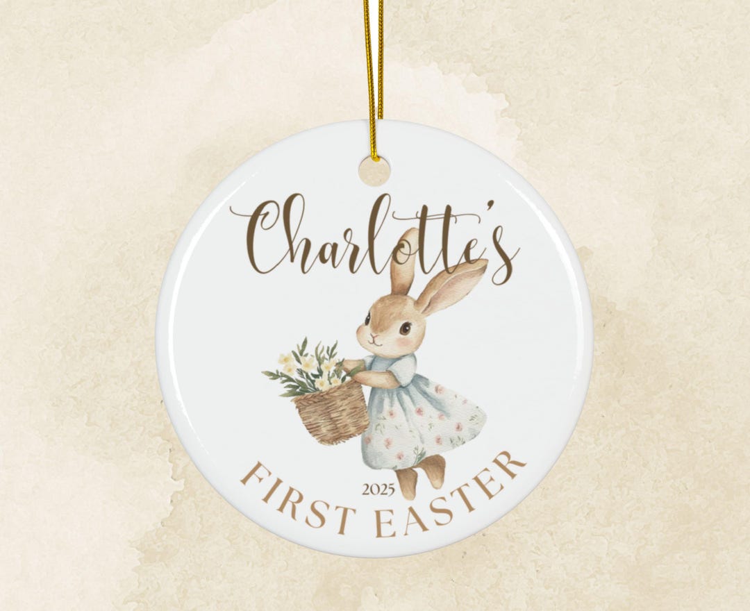 Babies First Easter Bunny Ornament Custom Bunny Decoration Personalized ...