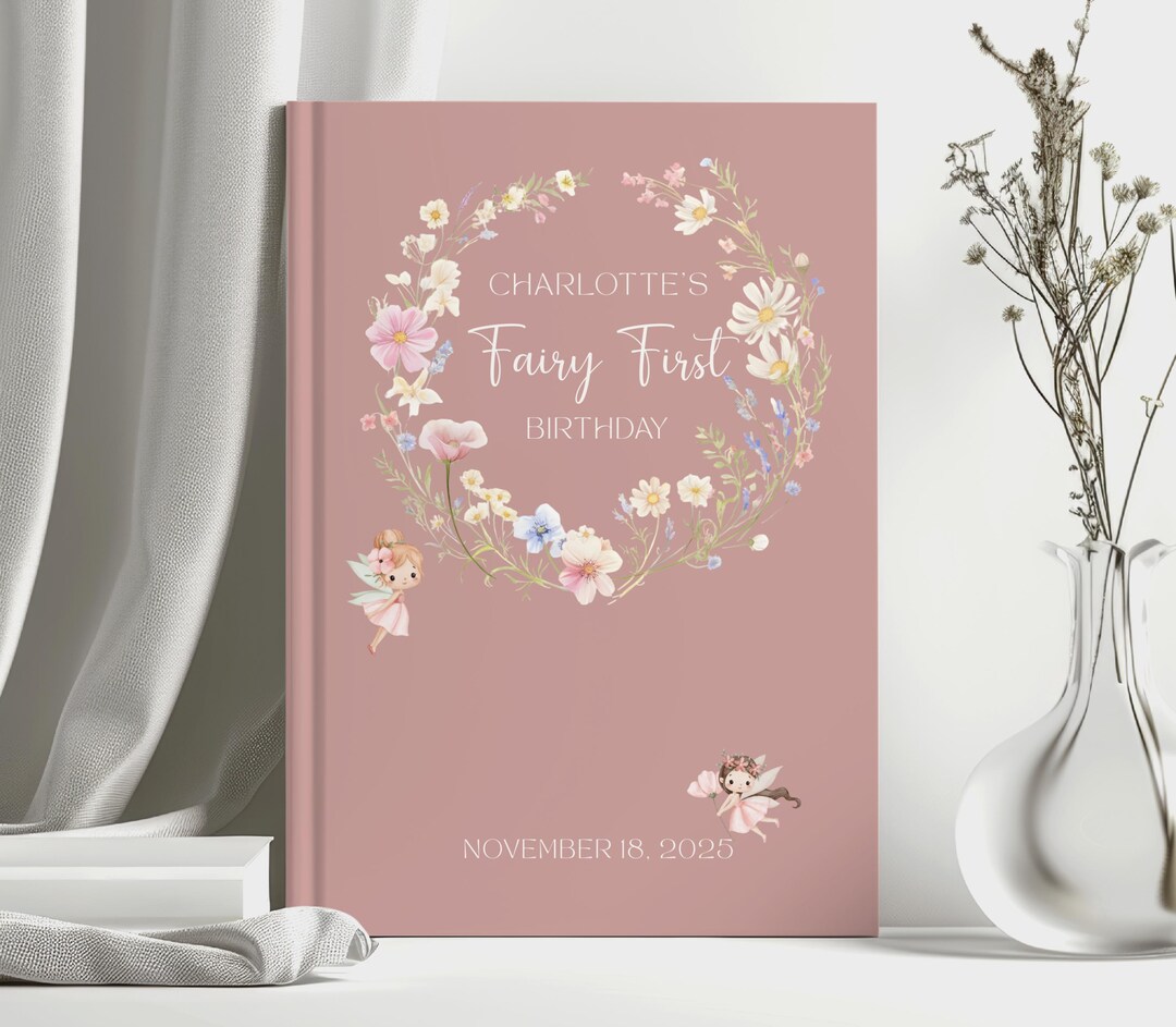 Fairy First Birthday Guest Book Personalized Birthday Letters Book ...
