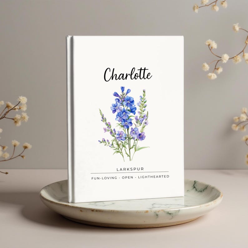 Personalized Birth Flower Journal, Custom Name Notebook, Mother's Day ...