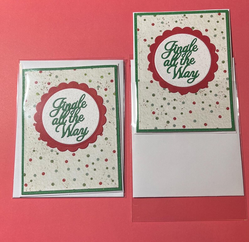 8 Handmade Christmas Cards, Jingle All the Way, Holiday Greetings - Etsy