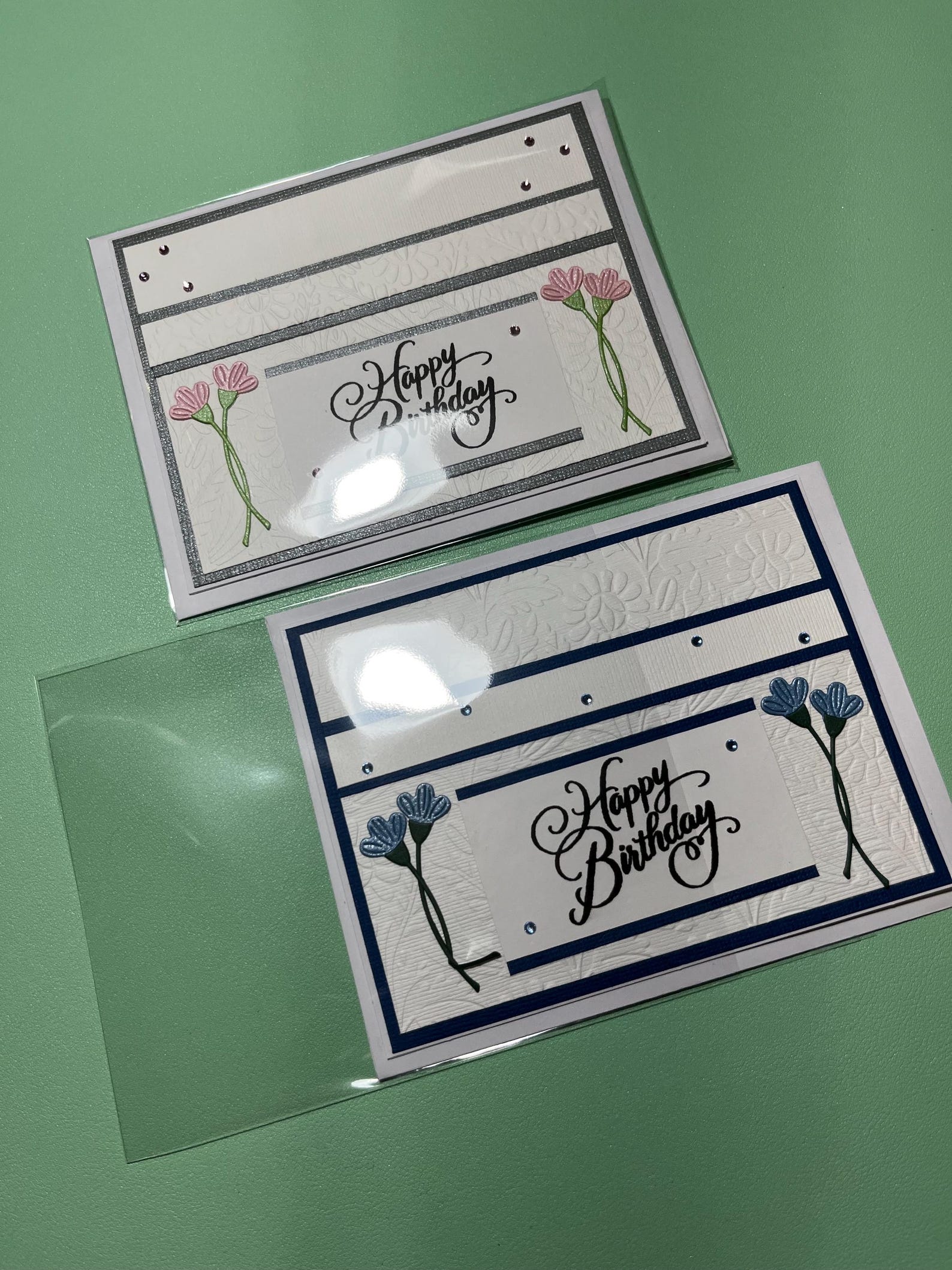 Two Handmade Birthday Cards Blank Inside, Happy Birthday - Etsy