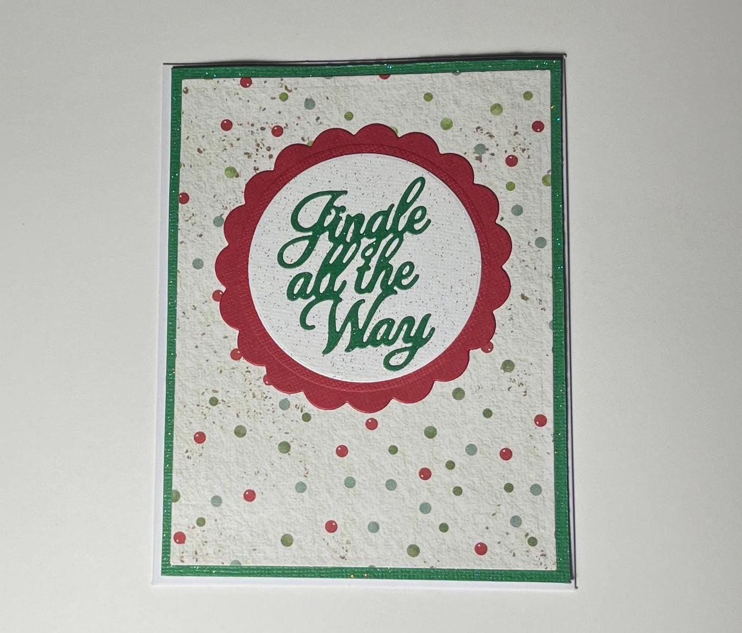 8 Handmade Christmas Cards, Jingle All the Way, Holiday Greetings - Etsy