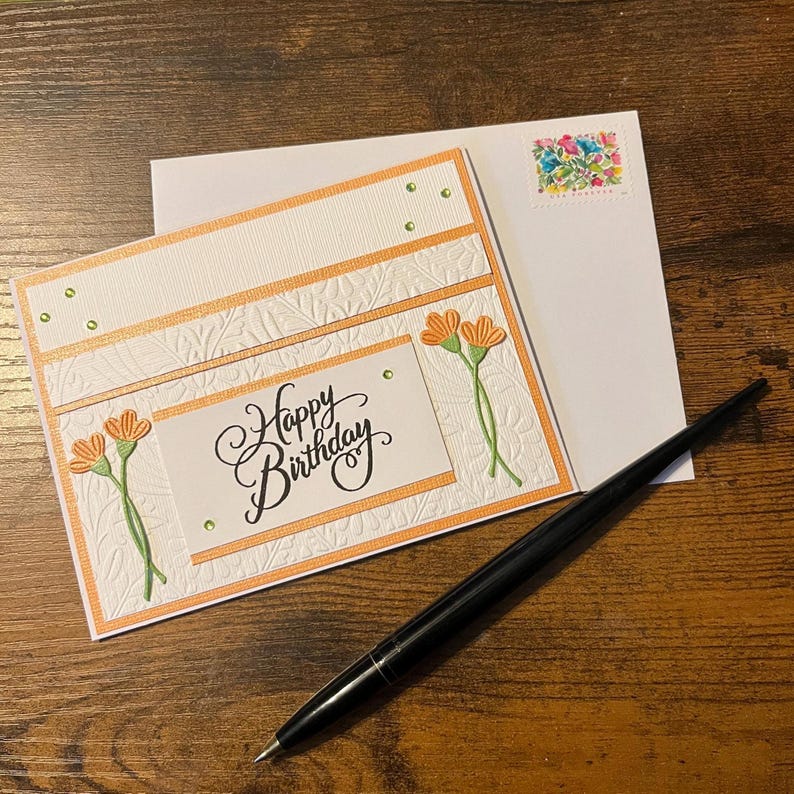 Two Handmade Birthday Cards Blank Inside, Happy Birthday - Etsy