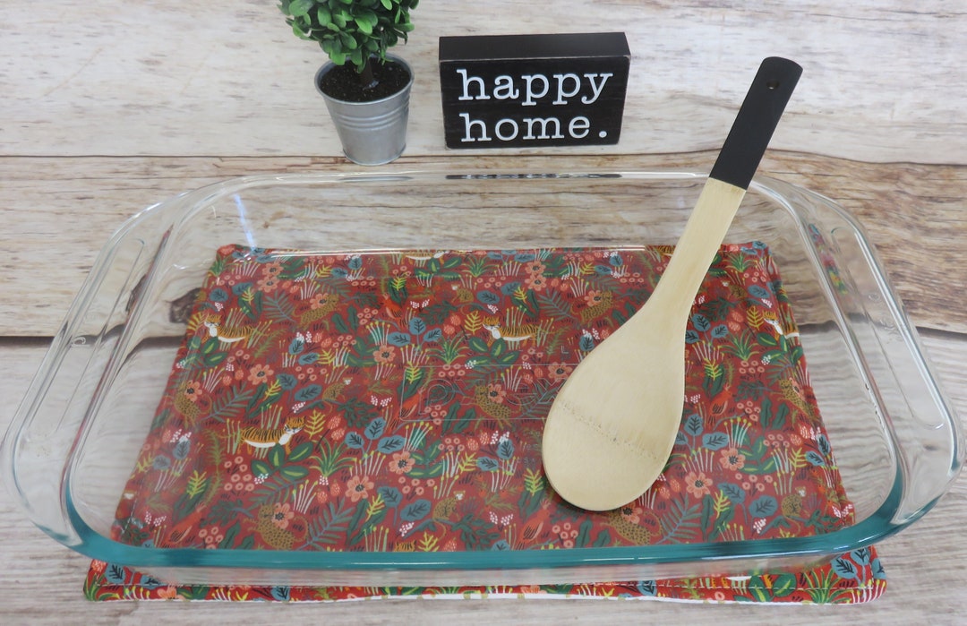 Menagerie Jungle Red Tigers Fabric Cotton Steel Rifle Paper Hot Pad ...