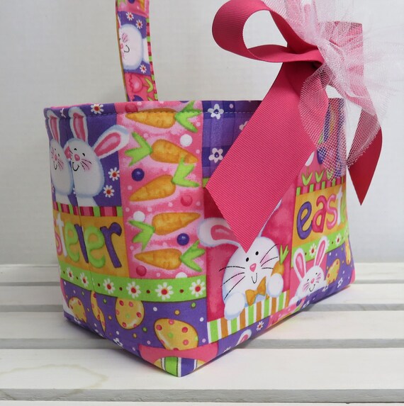 Fabric Easter Basket Candy Bucket Bin Storage Container - Etsy