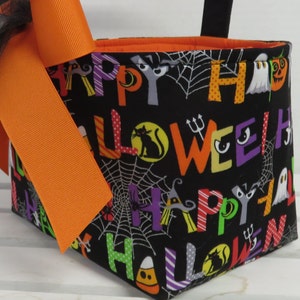Halloween Trick or Treat Bag Candy Tote Basket Bucket - Funky Multi ...