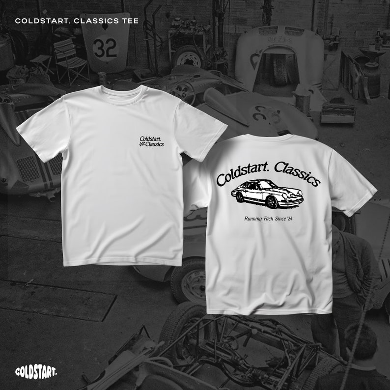 Automotive Porsche Classic Car T-shirt Coldstart. Car Enthusiast Gift ...