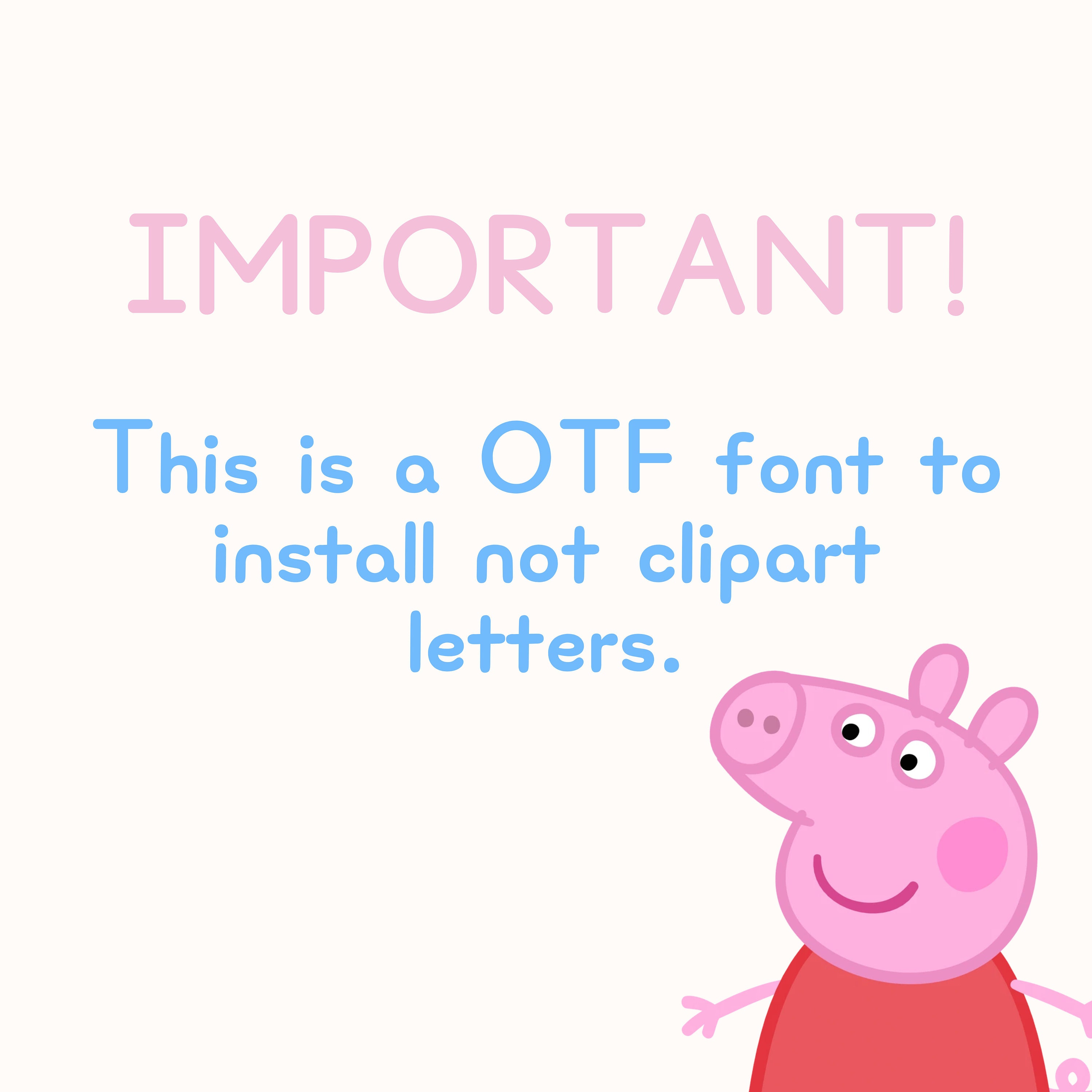 Peppa Pig Font Bundle Invitation Font, Alphabet Numbers, Cricut Font ...