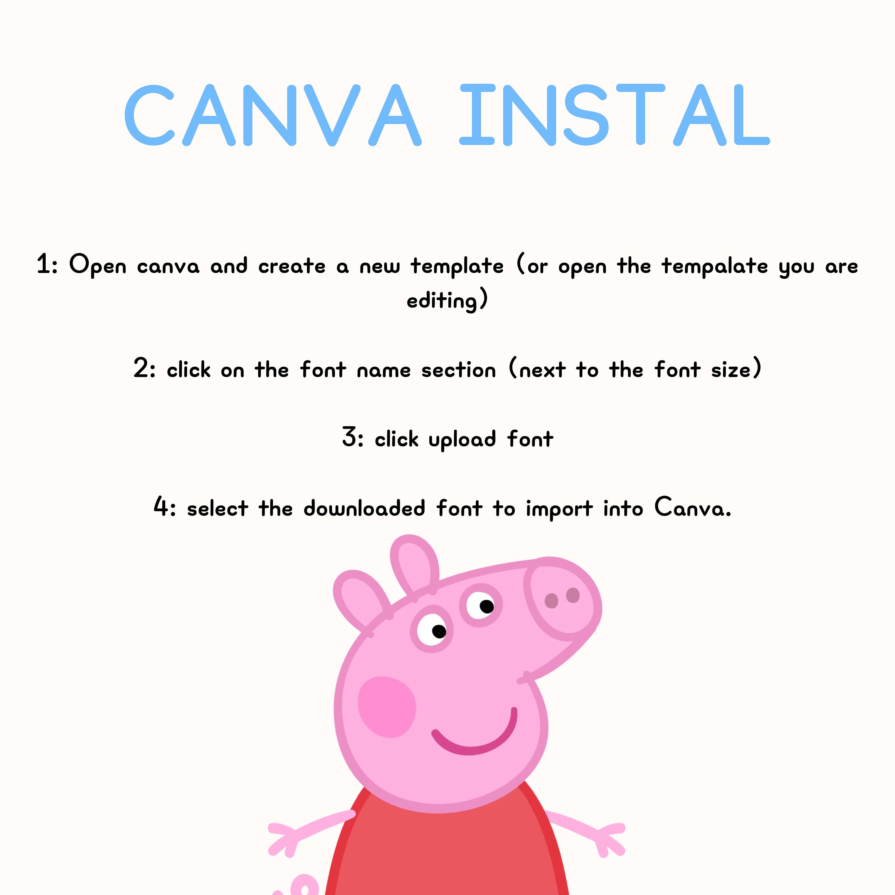 Peppa Pig Font Bundle Invitation Font, Alphabet Numbers, Cricut Font ...