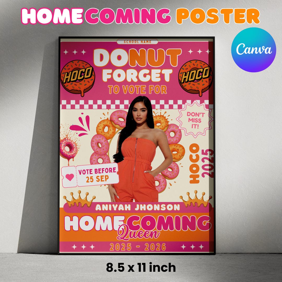 Donut Forget to Vote, Homecoming Queen Poster Sign, Class President ...