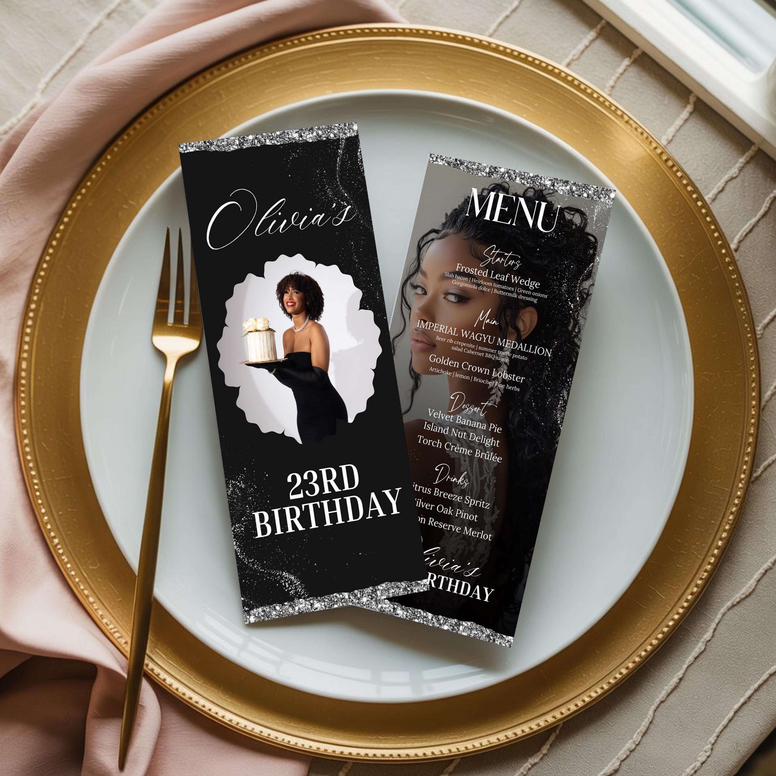 Editable Birthday Menu Template, Picture Menu, Canva (digital Download ...