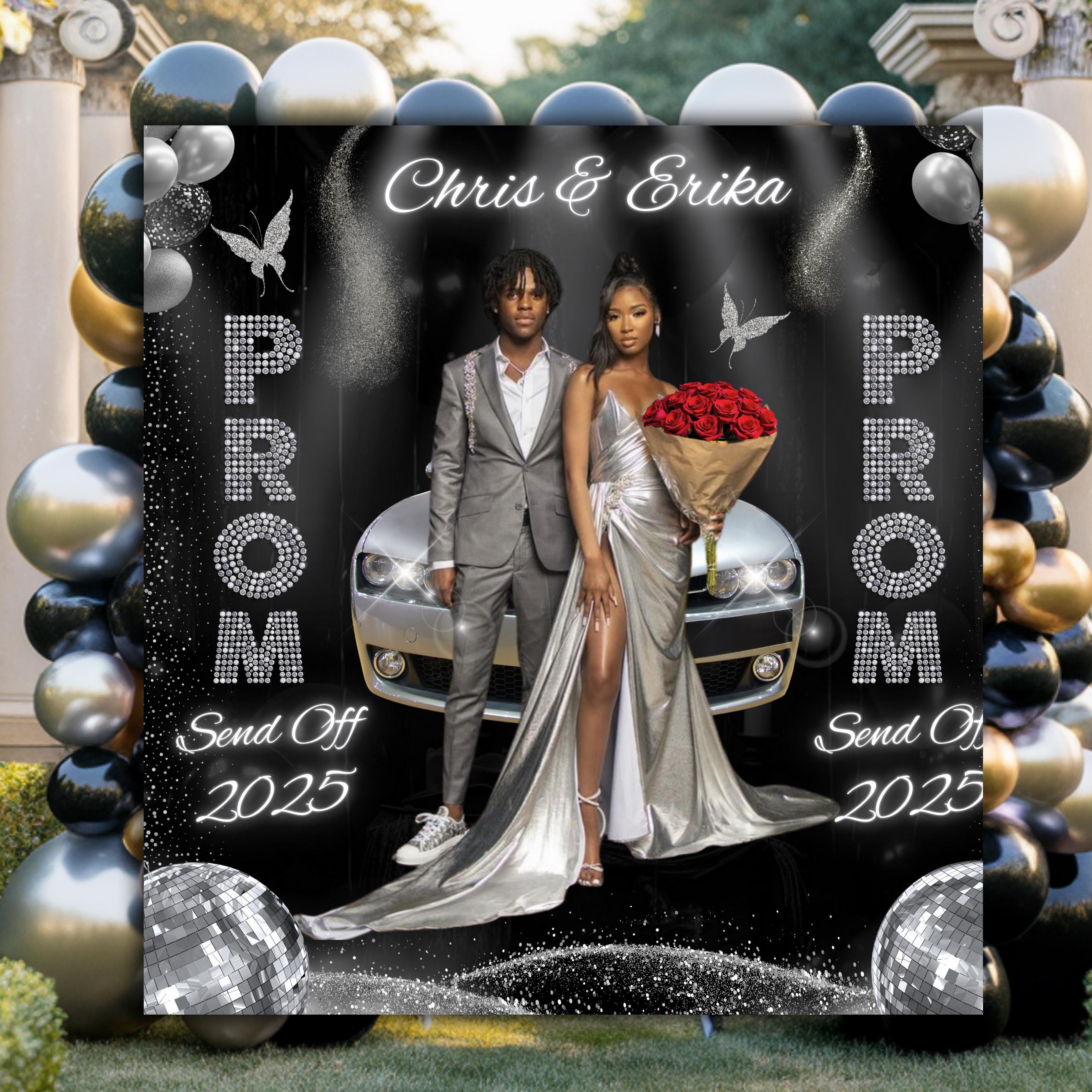 Prom Send off Banner, Prom Party Decor, Prom Party Backdrop, Prom Canva ...