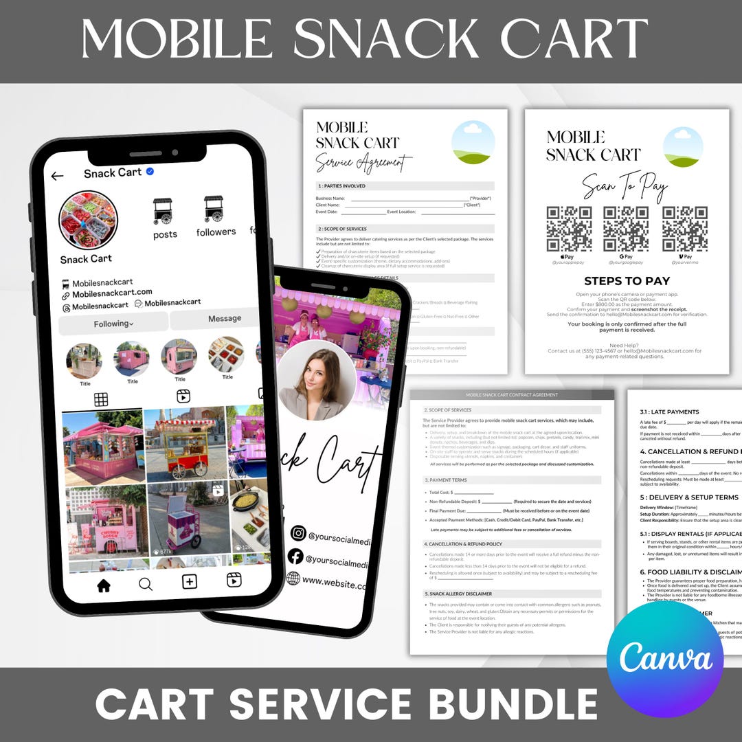 Mobille Snack Cart, Mobile Charcuterie Bundle, Mobile Charcuterie ...