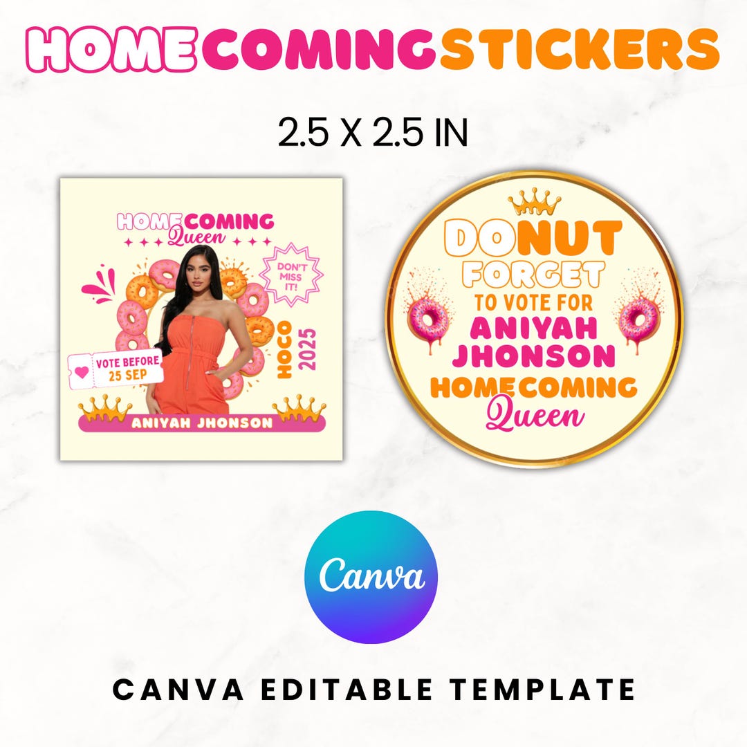 Donut Vote Stickers, Homecoming Queen Campaign (digital Download) - Etsy