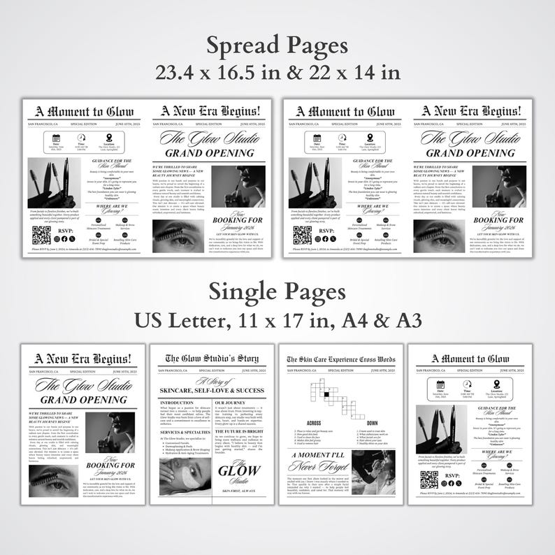 Business Newspaper Template, Editable Large Newspaper Lash Announcement ...