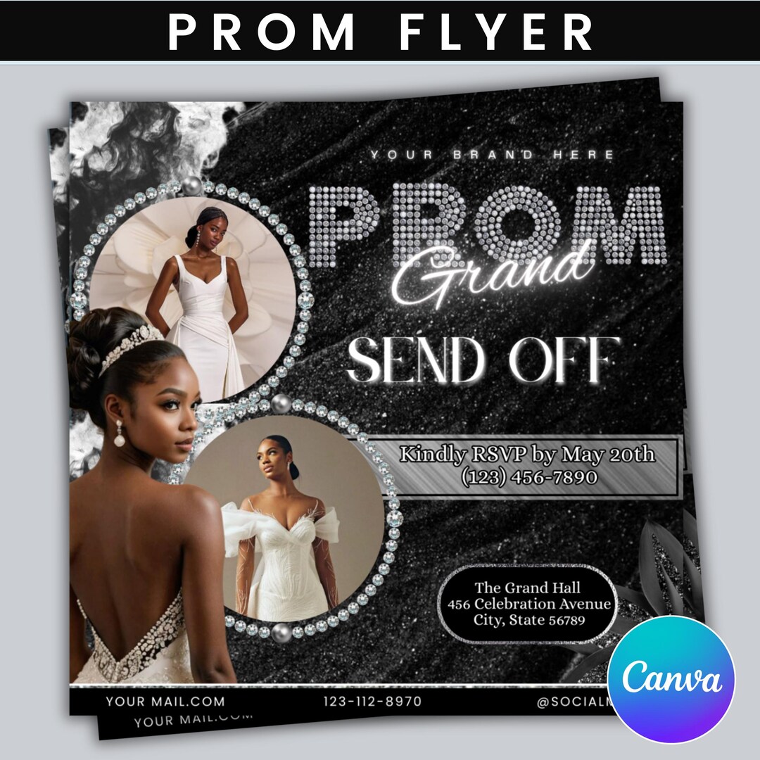 Prom Invitation, Prom Send off Flyer, Prom Invitation Flyer, Prom Flyer ...
