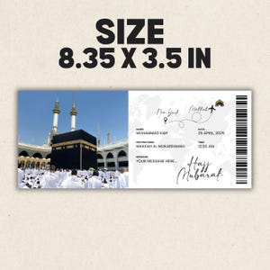 Hajj Boarding Pass, Editable Umrah Mubarak Boarding Pass, Hajj Plane ...