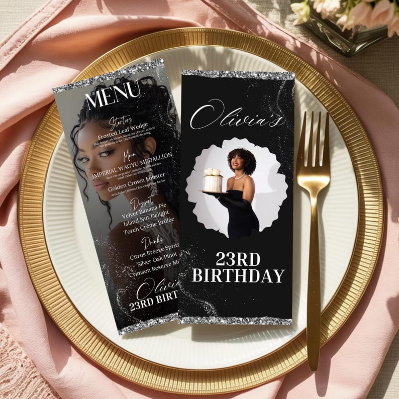 Editable Birthday Menu Template, Picture Menu, Canva (digital Download ...