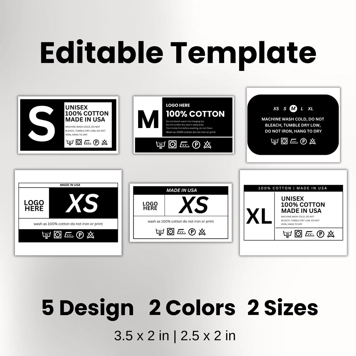 Editable Clothing Tags Bundle, Neck Label, T-shirt Labels Neck,neck ...