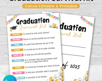 EDITABLE Graduation Survival Kit, After Graduation Survival Kit ...