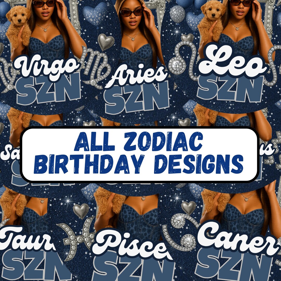 All Zodiac Birthday Designs Bundle, Styrofoam Cup Sticker, T-shirt ...