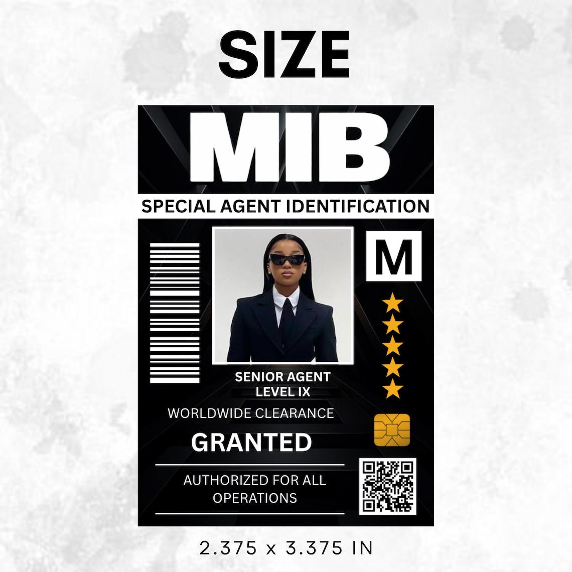 Custom Men in Black MIB ID Badge, Cosplay Costume (printable) - Etsy