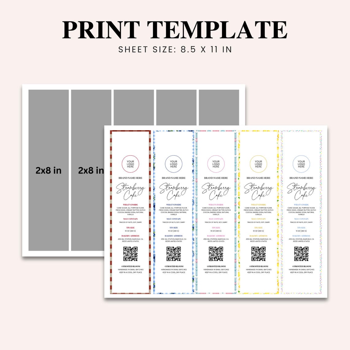 Mini Cake Tin Label, Editable Bakery Packaging (canva Template) - Etsy