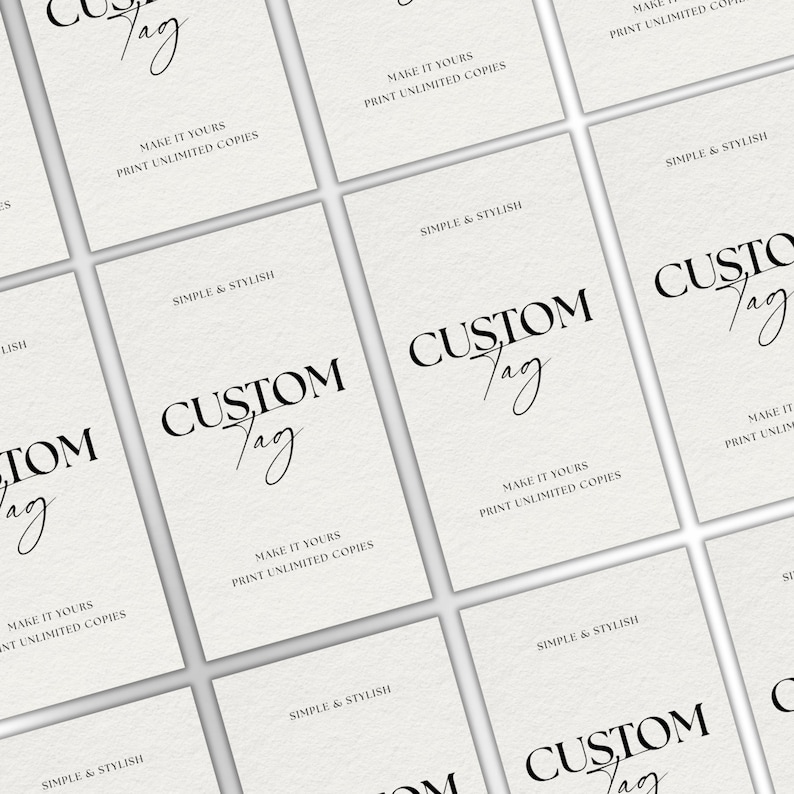 Editable Tag Template, Customizable Minimalistic Hang Tag, Custom Tags ...